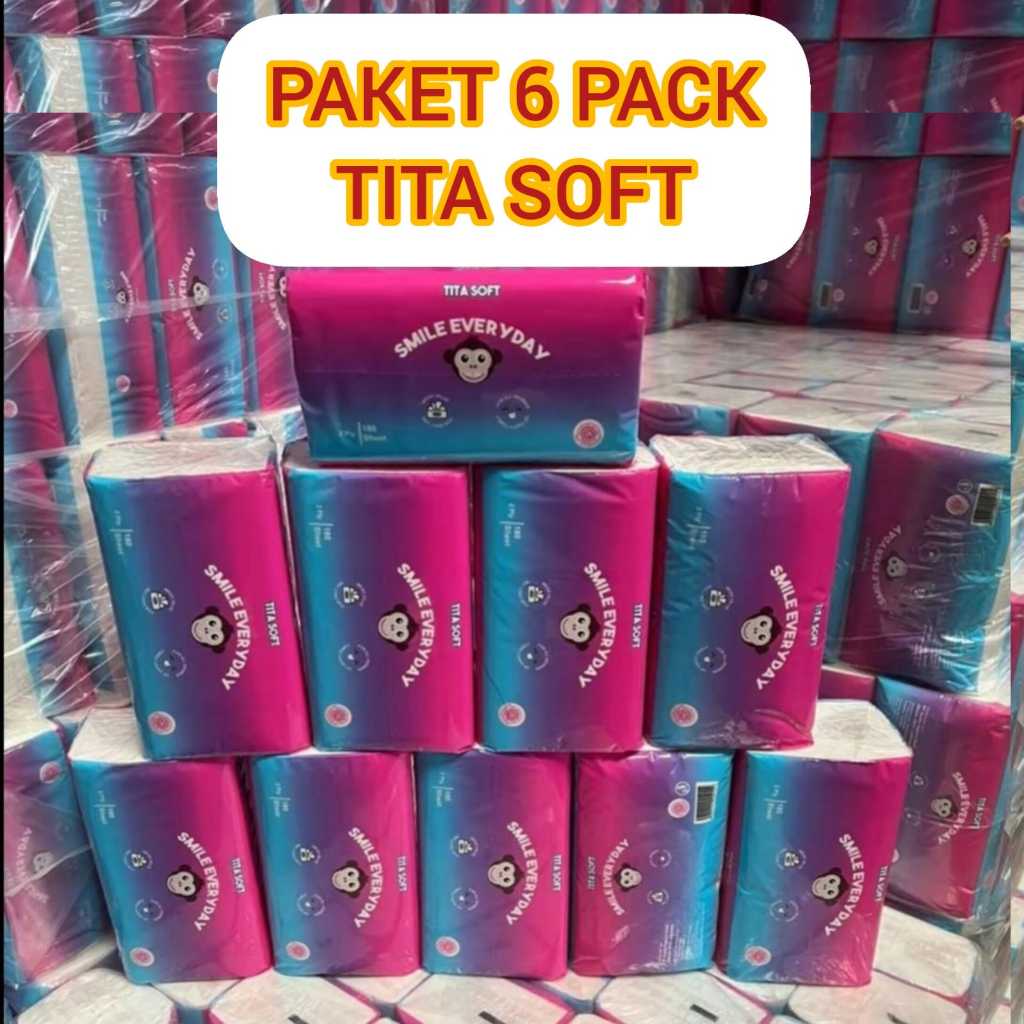 Jual [PAKET 6 PACK] TITA SOFT FACIAL TISSUE 2ply 180 Sheet TISSUE TITA / TISSUE MURAH Tisu ...