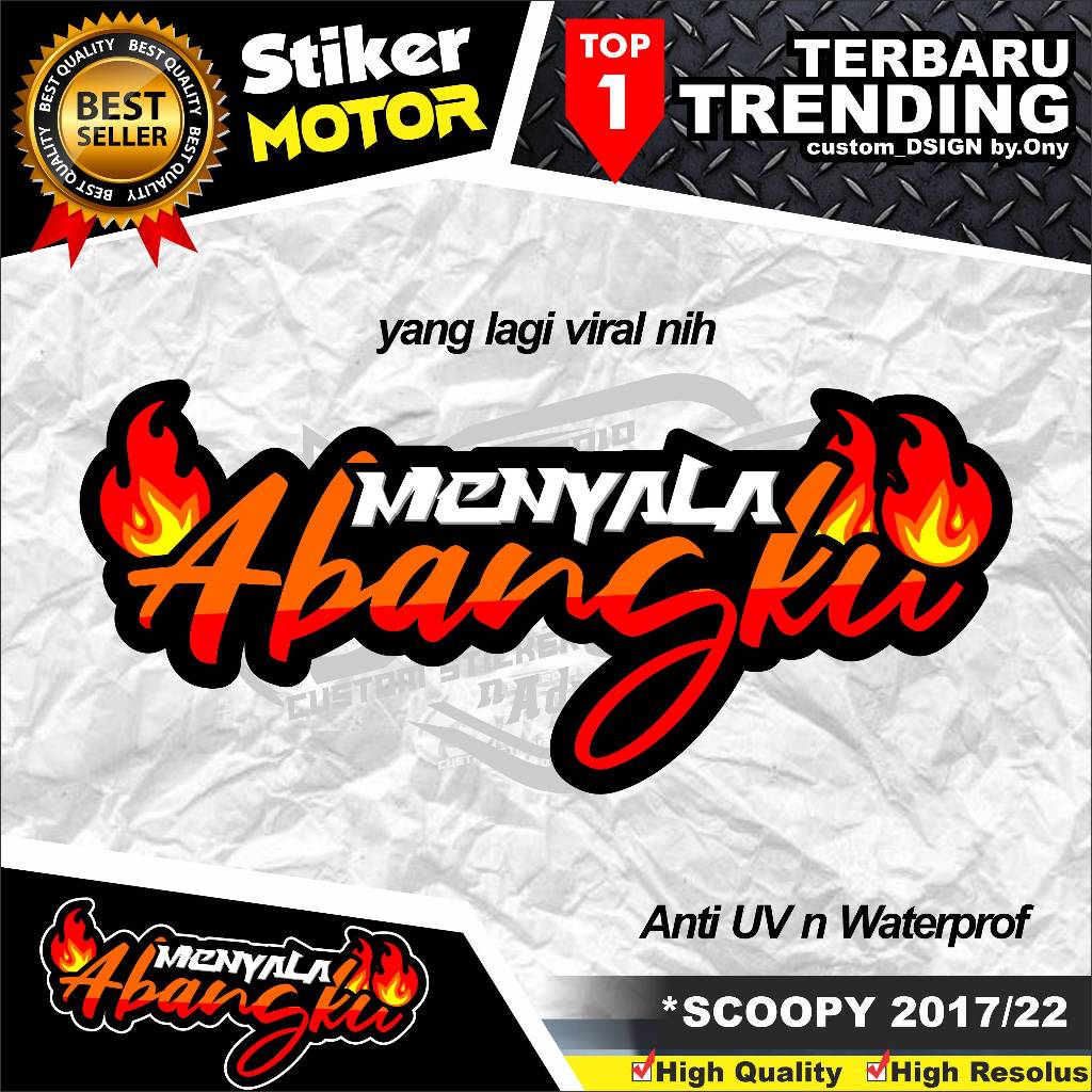 Jual STIKER MENYALA ABANGKU BISA UNTUK HELM ATAU BODY MOTOR | Shopee ...