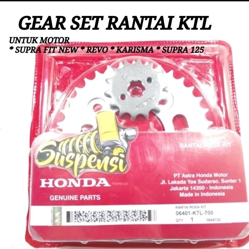 Jual GEAR SET RANTAI SUPRA FIT REVO LAMA REVO KARISMA SUPRA 125 KTL | Shopee Indonesia