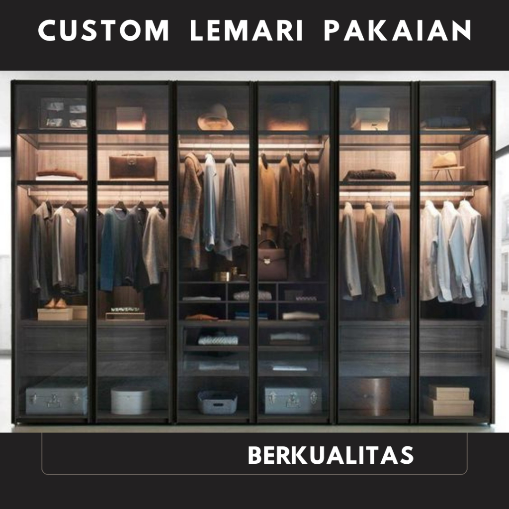 Jual lemari pakaian minimalis modern murah custom jakarta | Shopee ...