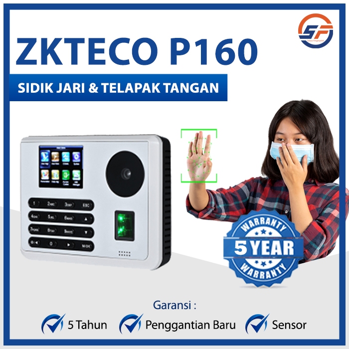 Jual Mesin Absen dan Akses Kontrol Palm ZKTECO P160 Mesin Absen Telapak ...