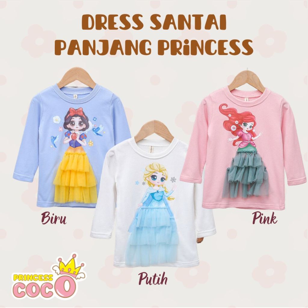 Jual [PRINCESS COCO] 1-9 Tahun Dress Kaos Longslevee Santai Anak ...