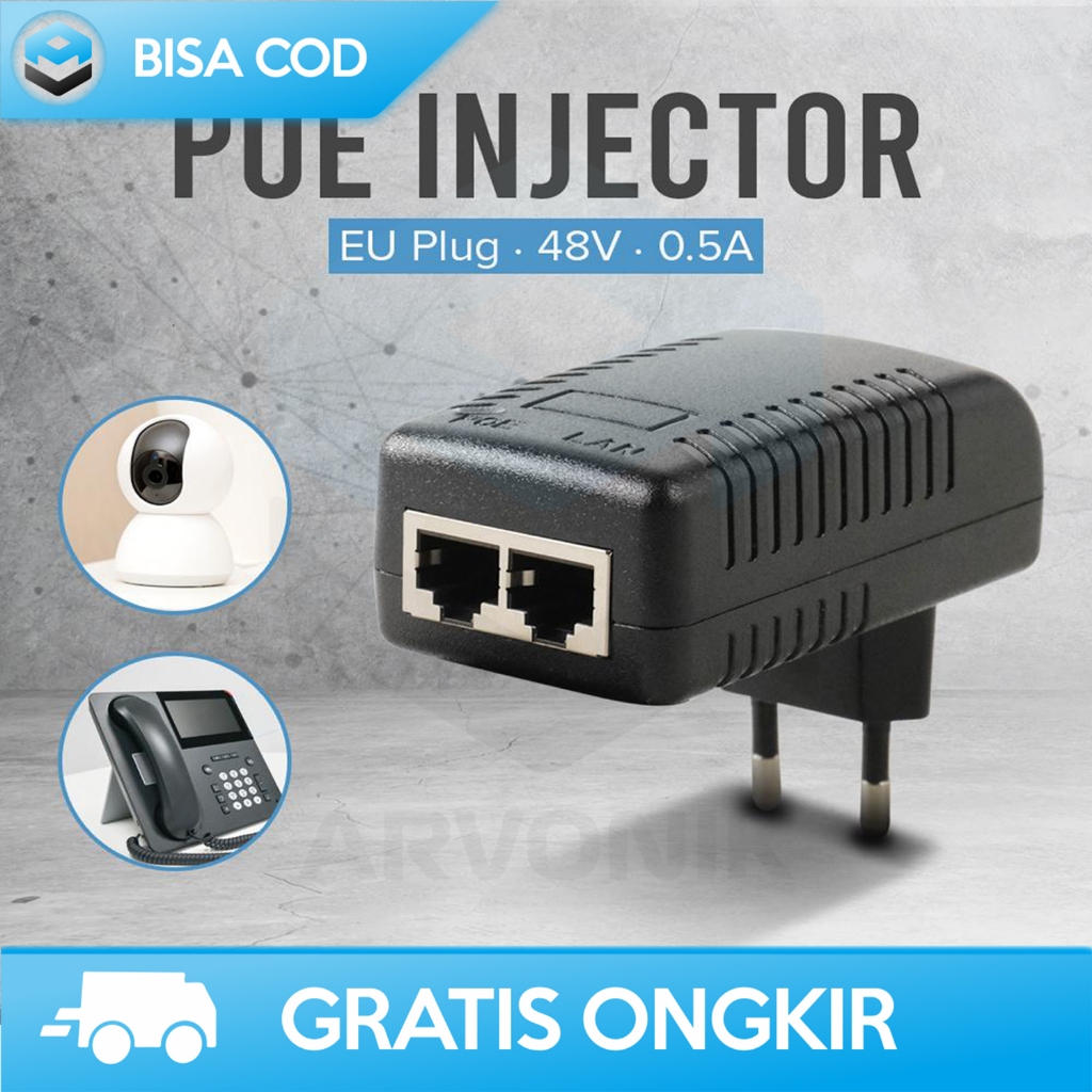 Jual ADAPTOR POE AND LAN INJECTOR PENGISI DAYA KABEL JARINGAN SERBAGUNA ...