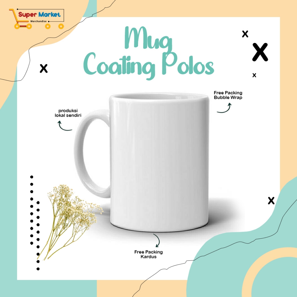 Jual Mug Keramik Putih Polos 11oz / Bahan Mug custom SNI Coating / Mug ...