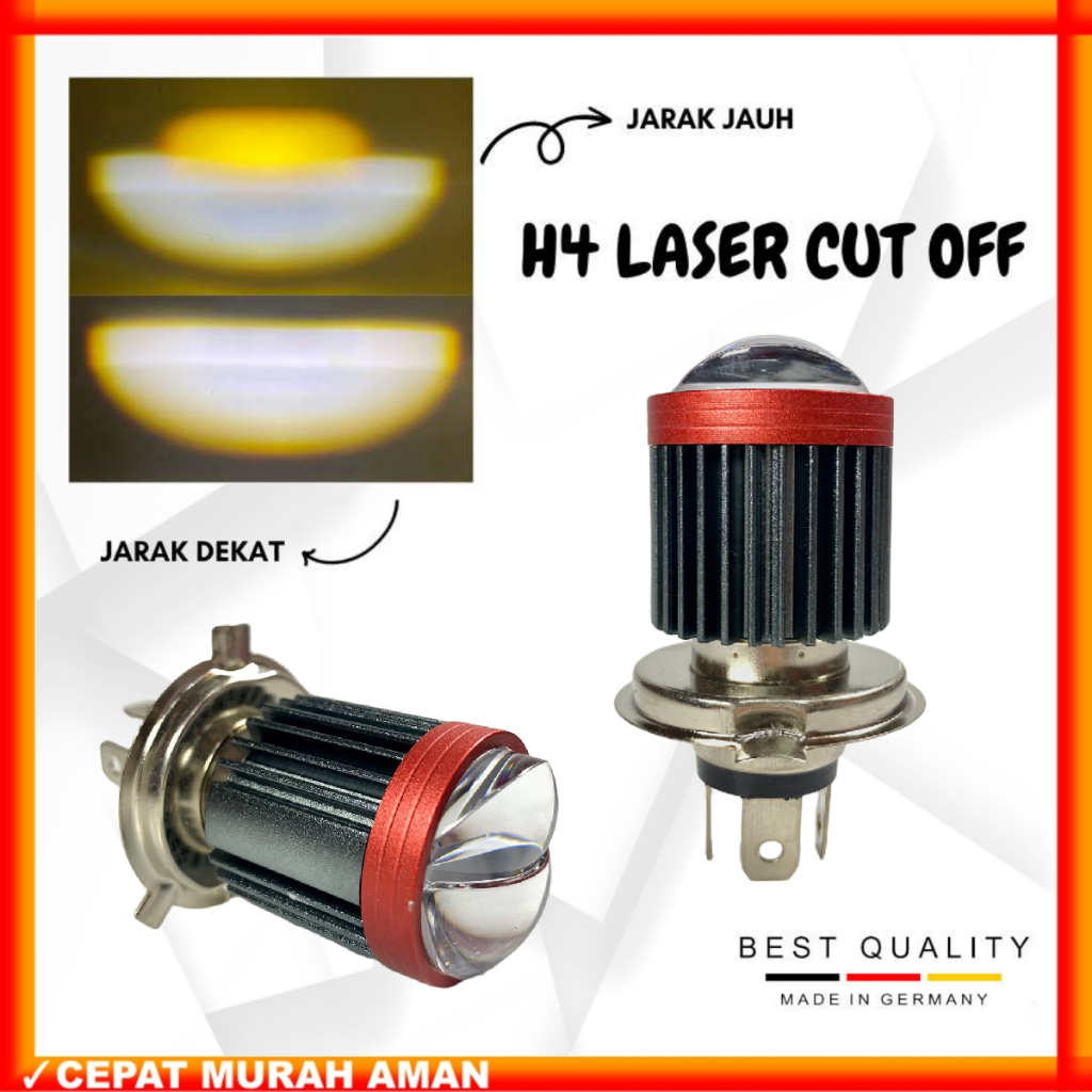 Jual Lampu Led H4 Laser Lensa Jenong 20 watt high loo Laser Cut off ...