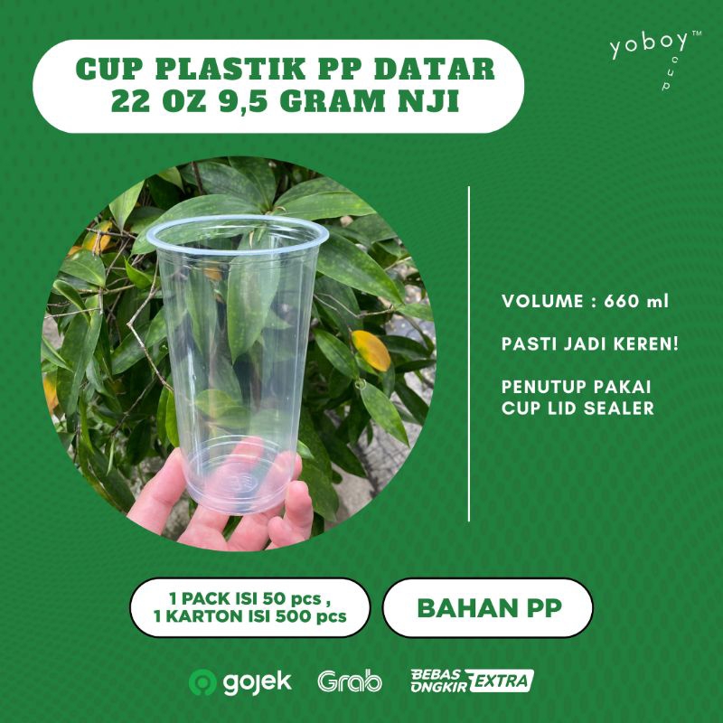 Jual CUP PP DATAR/OVAL 22oz NJI (HANYA CUP SAJA) (AMAN Di PRESS SEALER ...