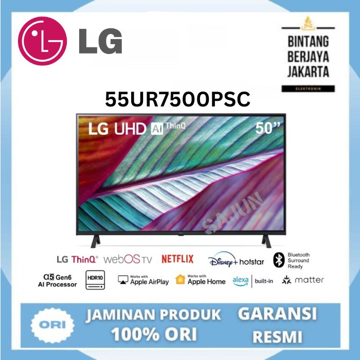 Jual LG SMART TV 55UR7500PSC/55UR7500 UHD 4K AI THINQ 55 INCH | Shopee Indonesia