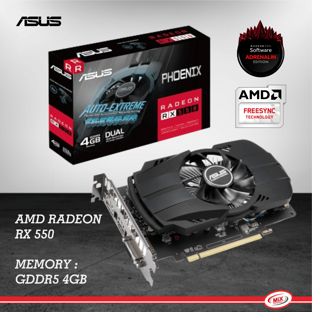 Jual VGA CARD Asus Radeon RX 550 4GB GDDR5 PH-RX550-4G-EVO / VGA RX 550 4GB | Shopee Indonesia