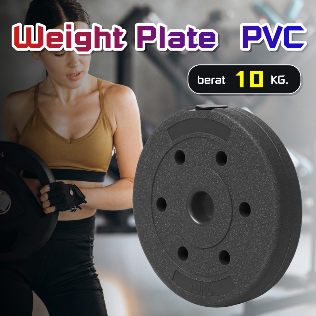 Jual BG SPORT PVC Weight Plate Plat Barbel Dumbell 5KG 7.5KG 10KG 15KG Alat Latihan Beban Rumah ...