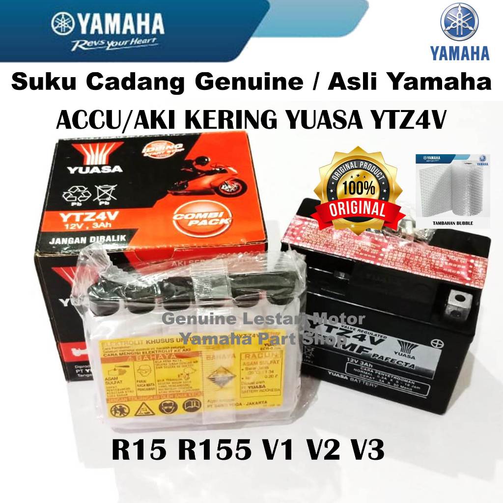 Jual Accu Aki Kering Ytz4v R15 R155 V1 V2 V3 | Shopee Indonesia