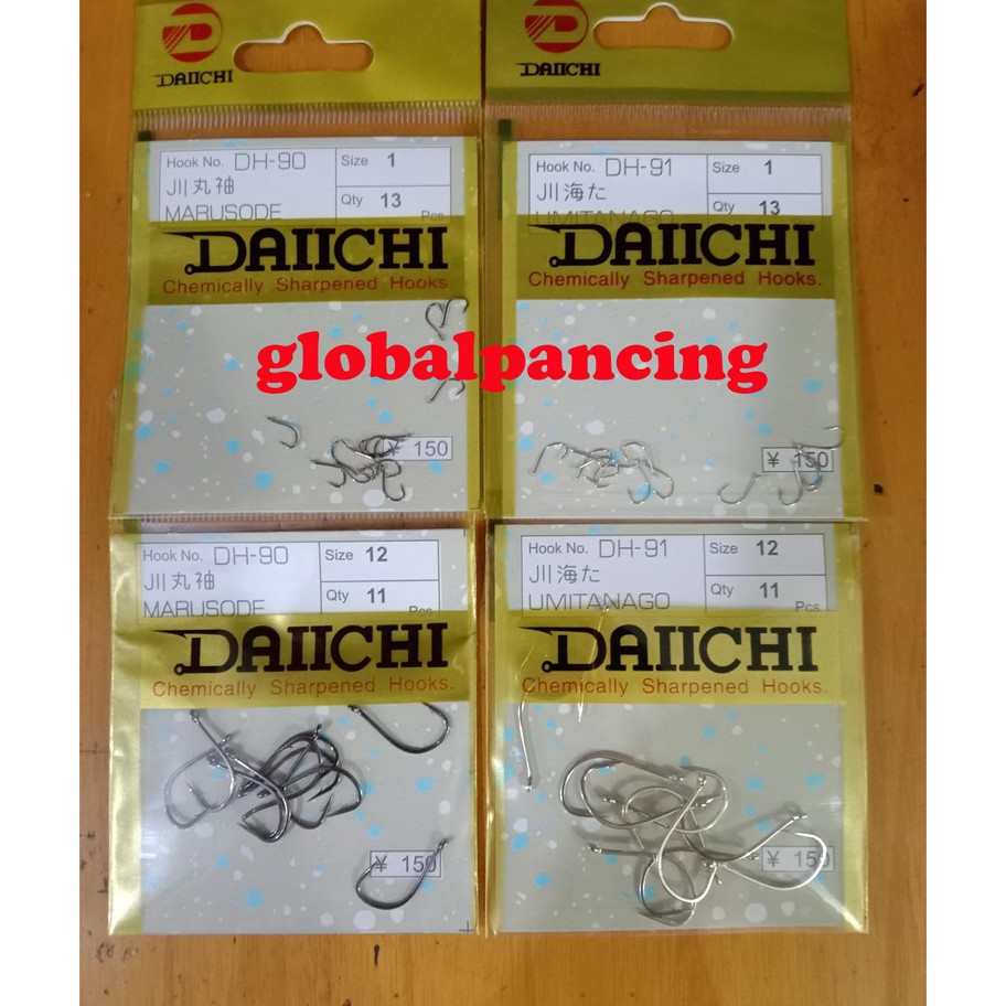 Jual Harga Terendah Mata kail Daichi pancing Daiichi tipe DH9hitam dan ...