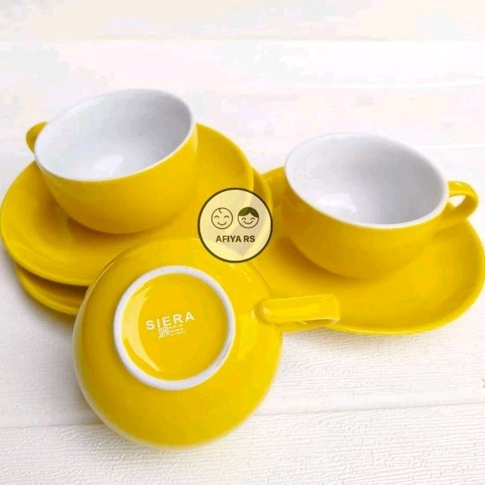 Jual Cangkir Keramik Kopi Latte Teh Motif KPC Kuning | Shopee Indonesia