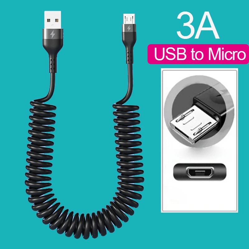 Jual USB Ke Micro USB Kabel Data Charge Spiral Telescopic Spring Vlle ...