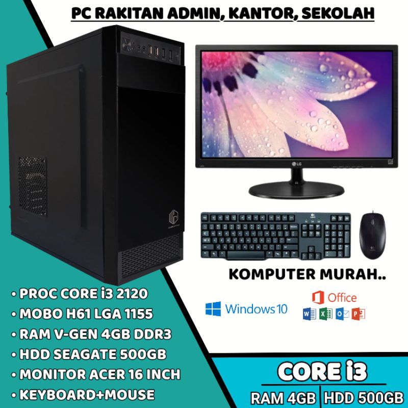 Jual Komputer Full Set PC Rakitan Lengkap untuk Kantor/Sekolah | Shopee Indonesia