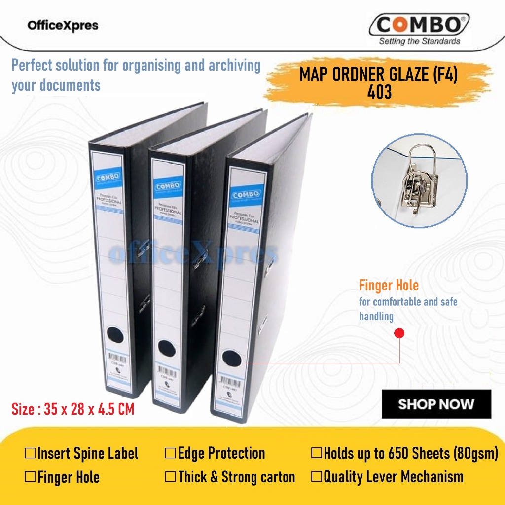 Jual Ordner F4 Folio Glaze / Ordner Sejenis Bantex / Odner Karton 403 Combo | Shopee Indonesia