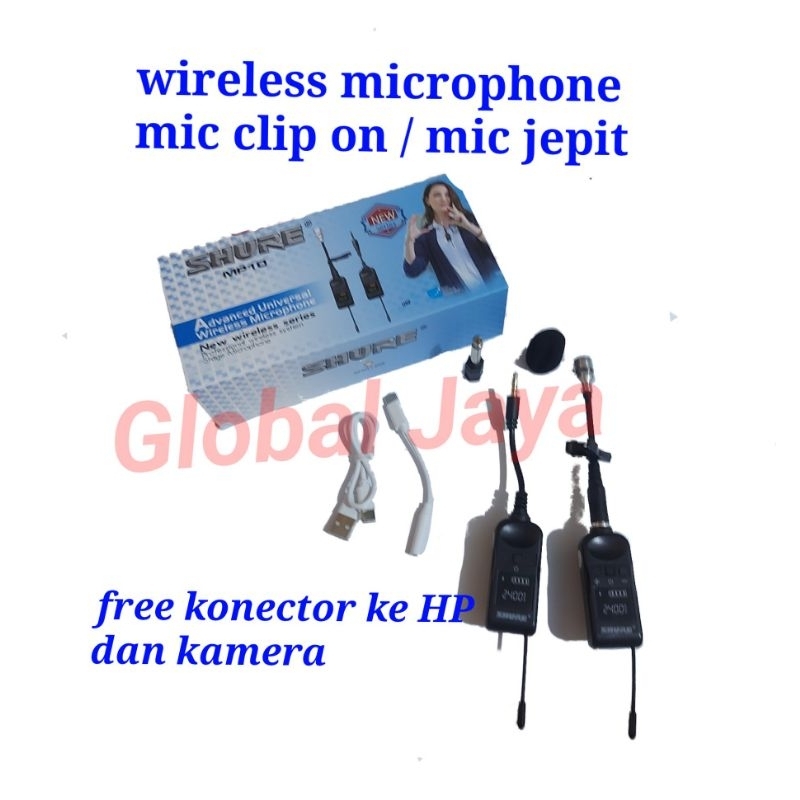 Jual wireless mic jepit mp10 mic jepit live streaming mp 10 mic clip on ...