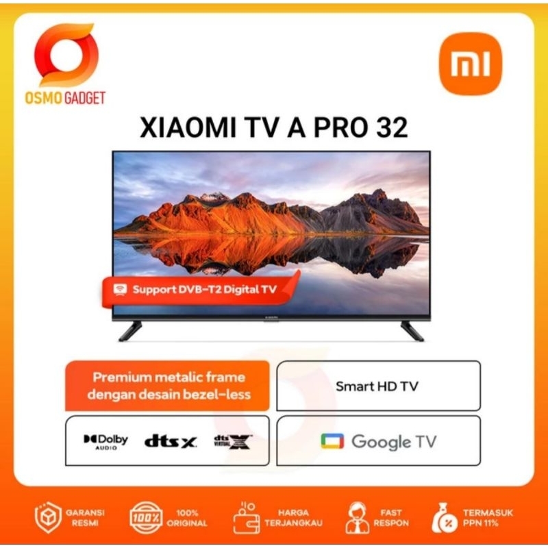 Jual TV LED XIAOMI 32INCH A PRO 32 ANDROID GOOGLE TV A PRO 32 INCH ...