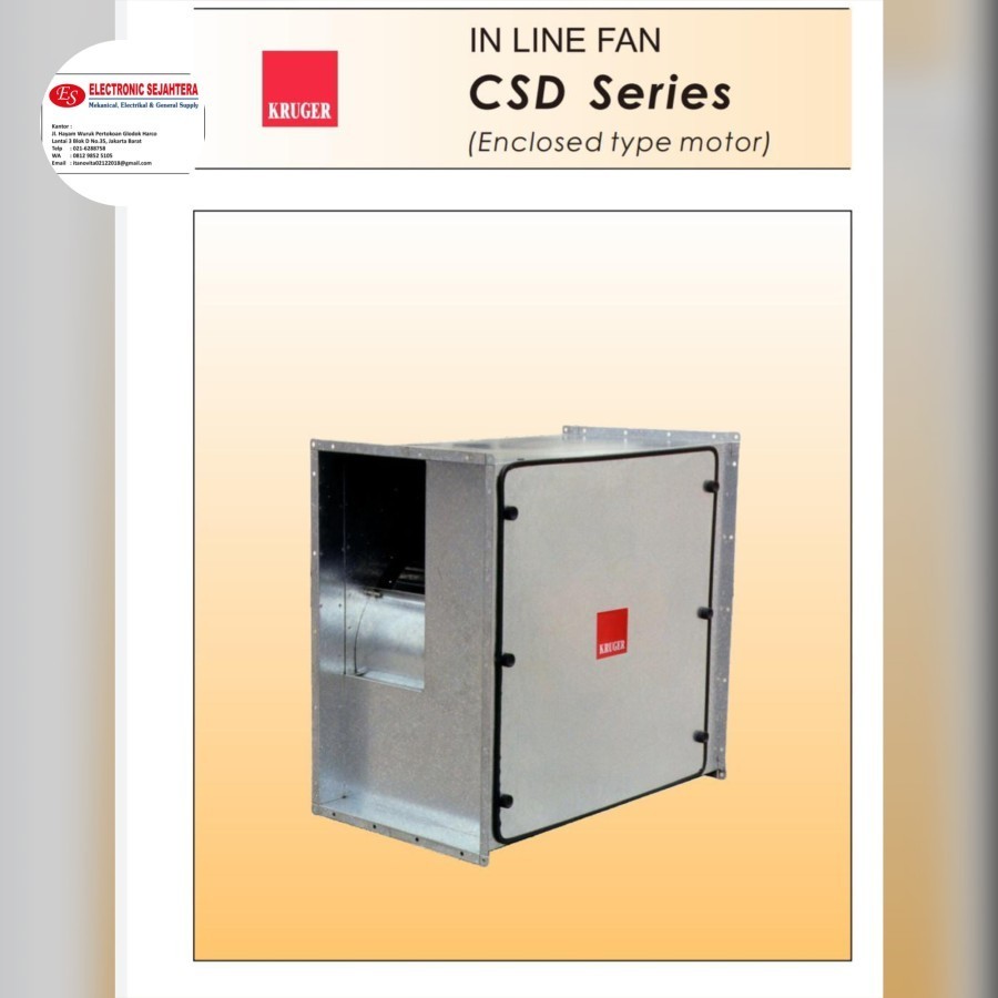 Jual Centrifugal in line KRUGER CSD 400 6P-3 1SC 6840cmh/1500watt ...