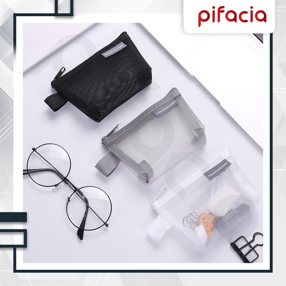 Jual PIFACIA Tas Pouch Mini Jaring Transparant Alat Tulis Dompet ...