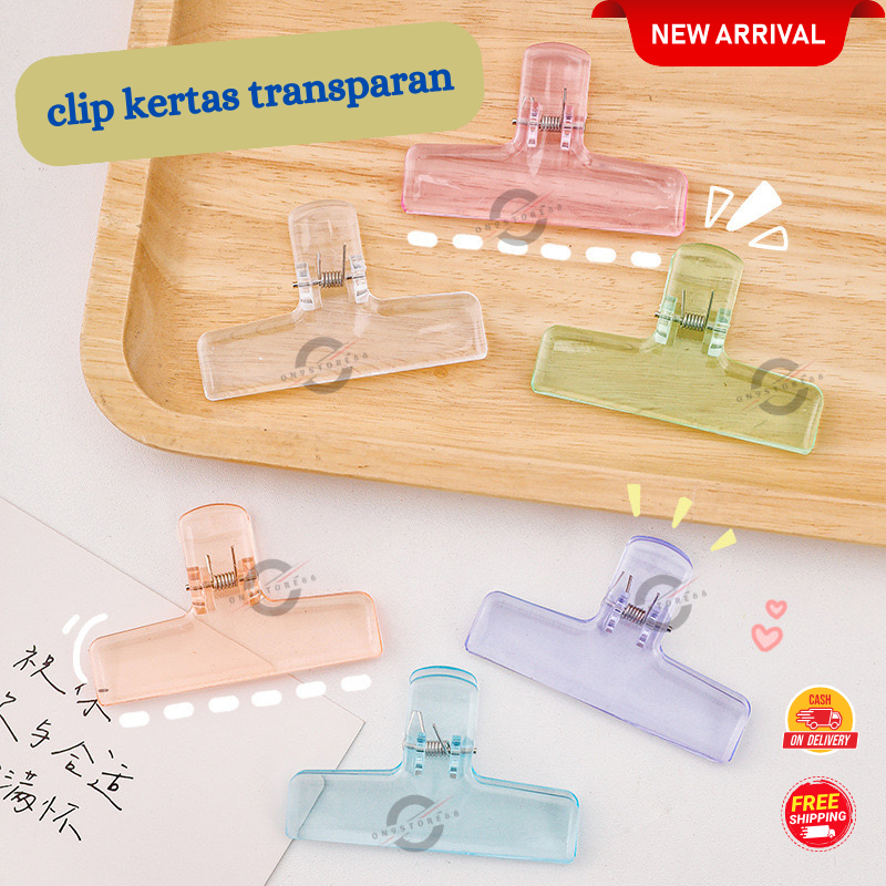 Jual Klip Kertas Transparan Aesthetic / Paper Clip Plastik Bening ...