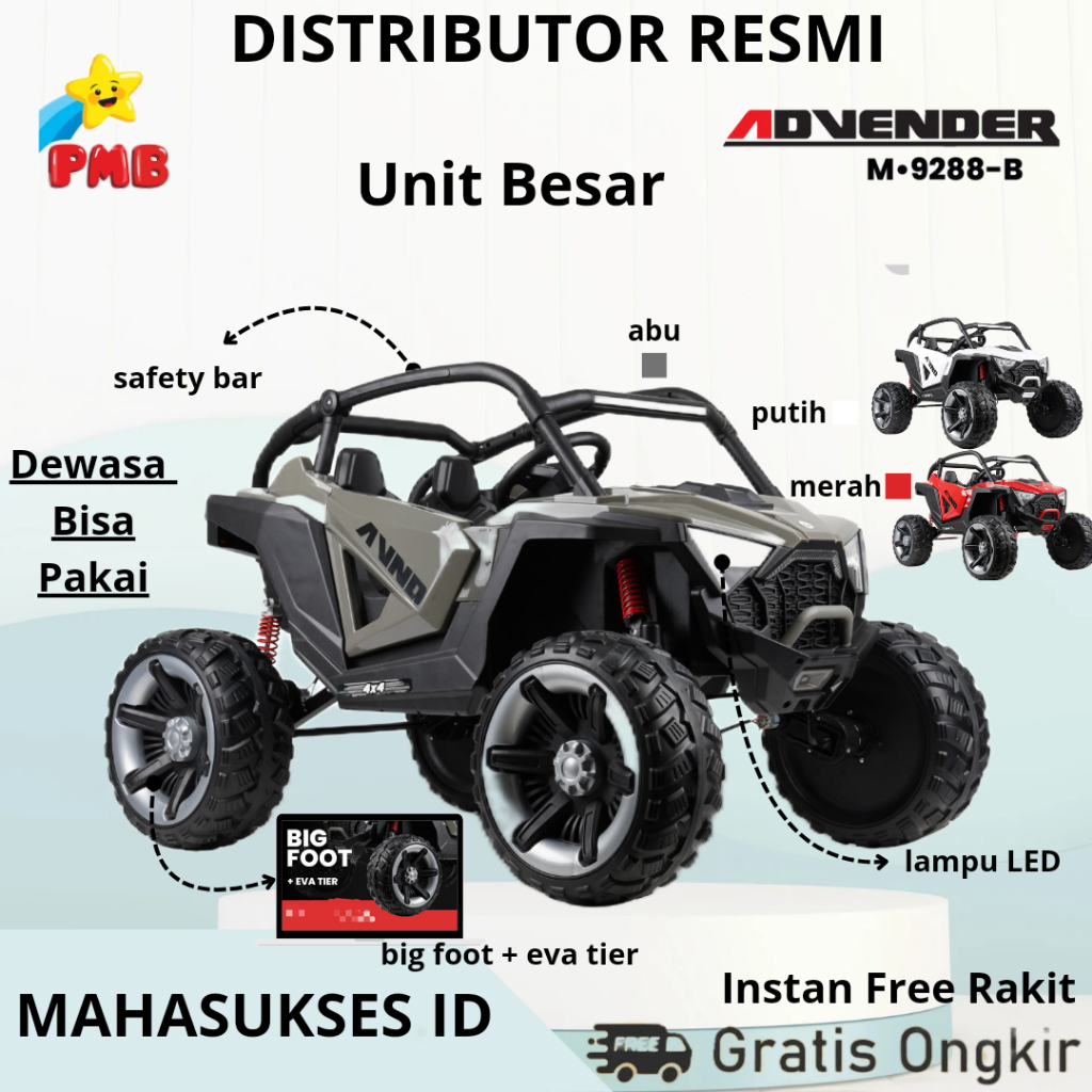 Jual Mobil Aki PMB M9288-B ADVENDER 4 GEAR BOX BAN EVA MOBIL AKI ...