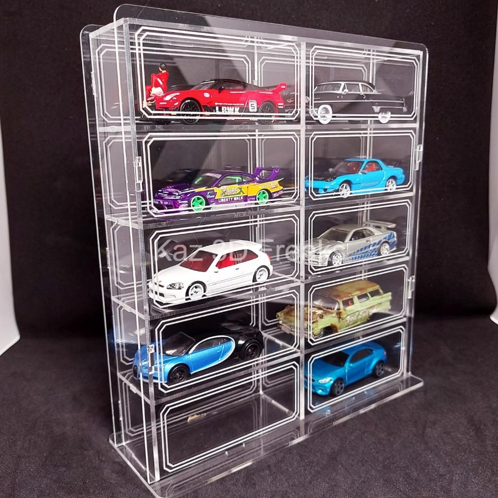 Jual Rak Display Premium Isi 10 Mobil 1/64 HOTWHEELS Diecast Akrilik ...