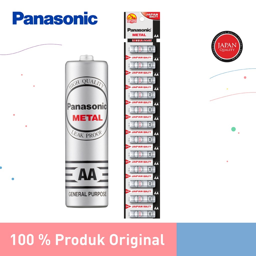 Jual Panasonic Baterai AA Manganese Metal 12Pcs Manganese Metal Battery Size A2 | Shopee Indonesia