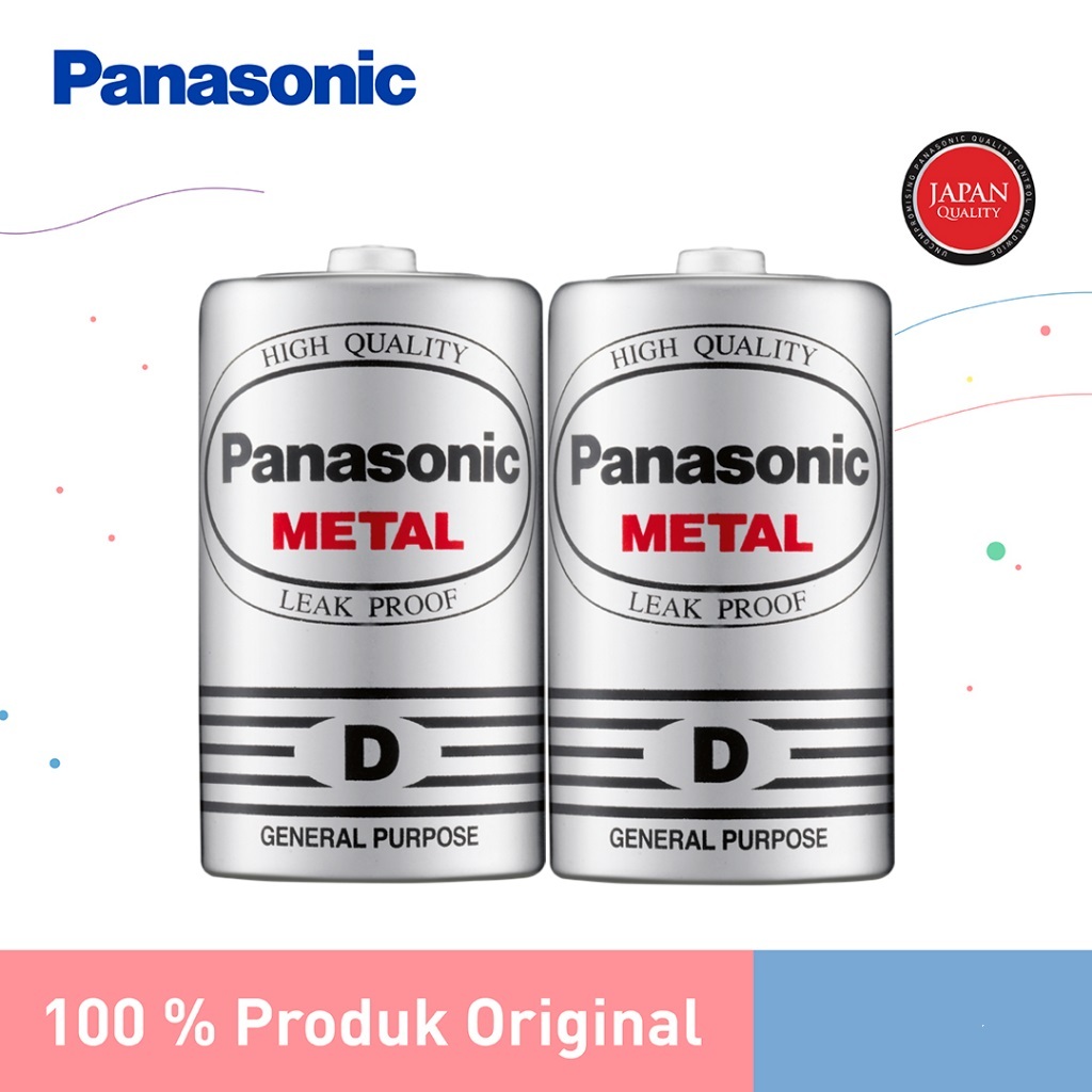 Jual Panasonic Baterai D Size Manganese Metal 2Pcs Manganese Battery D ...