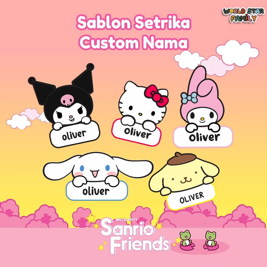 Jual WSF stiker Kain Sablon stiker Sanrio Sablon setrika Stiker label ...
