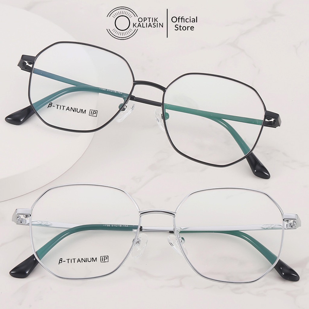 Jual OPTIK KALIASIN - Frame kacamata pria wanita titanium kotak/bulat ...