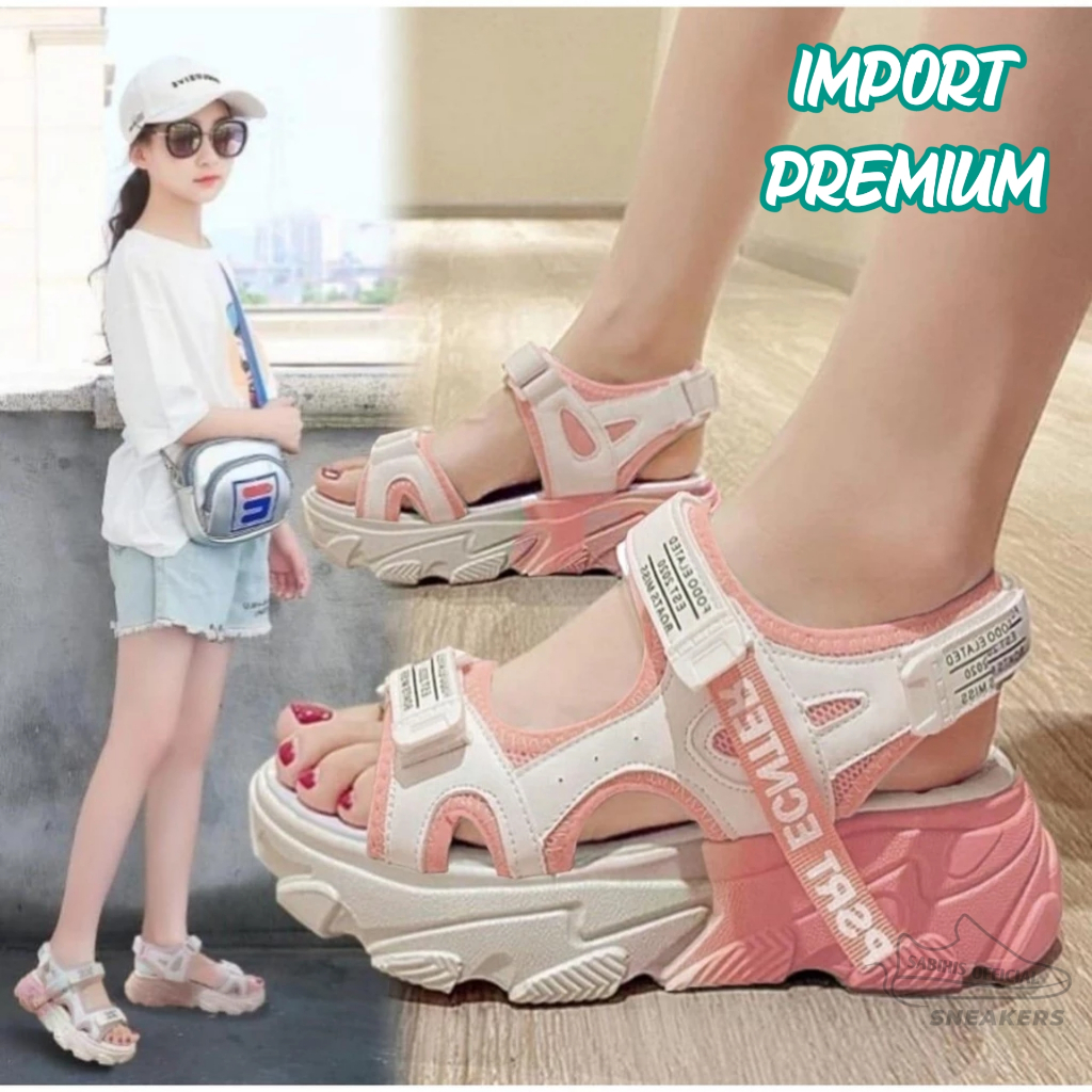 Jual sandal sendal import anak perempuan alak korea hak sol bawahan ...