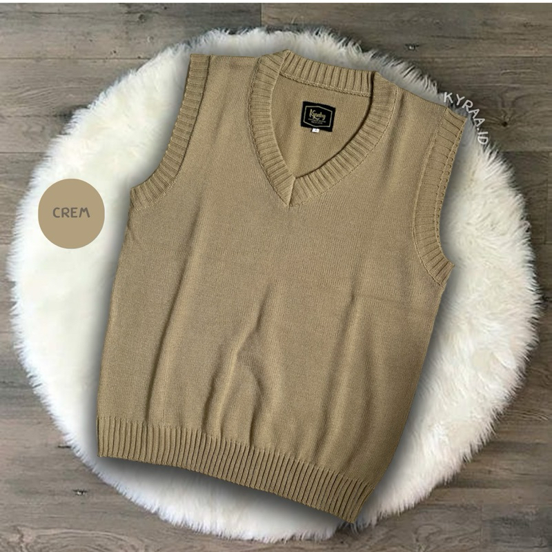 Jual Vest Rompi Rajut Polos/Brown Edition/Atasan Rajut/Rompi Rajut ...