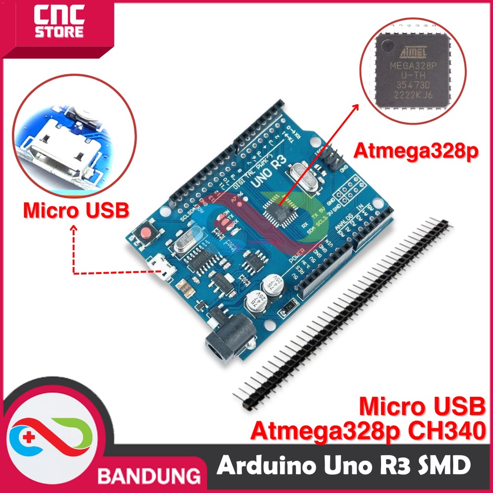Jual Terkini ARDUINO UNO R3 ATMEGA328P SMD CH34 ATMEGA328P MICRO USB ...