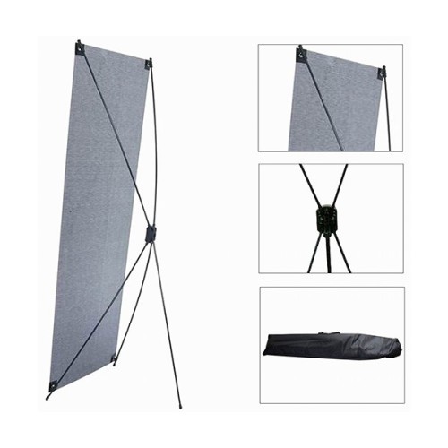Jual RANGKA STANDING STAND TIANG X BANNER FIBER HITAM Ukuran 60x160 cm ...