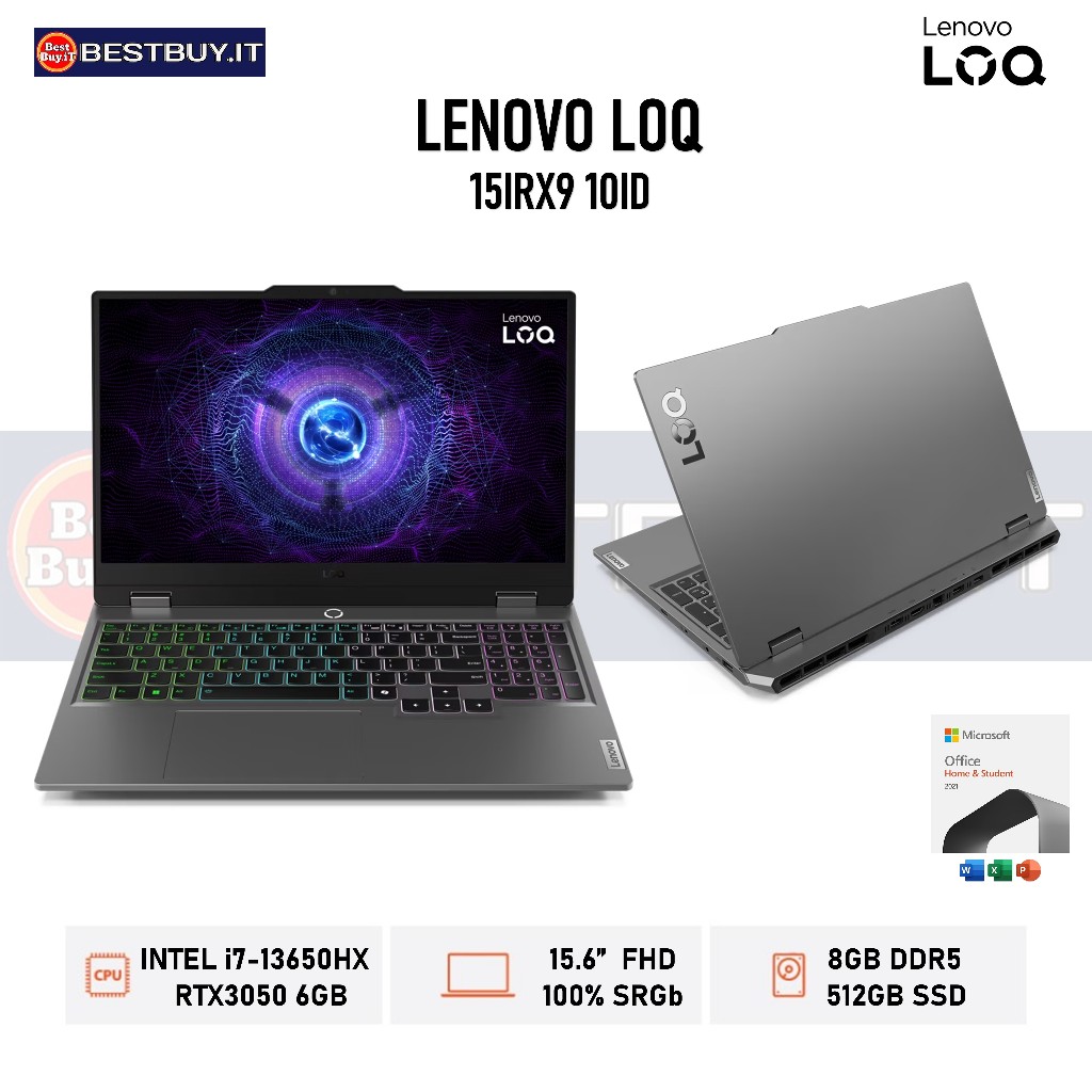 Jual Lenovo LOQ 15IRX9 10ID i7 13650HX 8GB 512GB RTX 3050 6GB W11 OHS ...