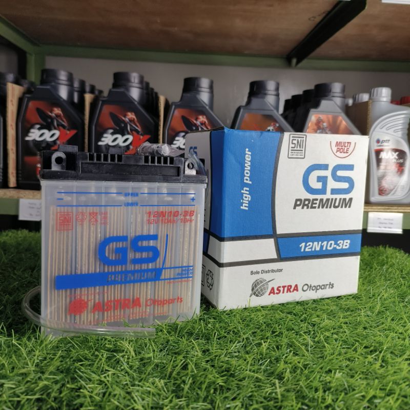 Jual AKI GS PREMIUM MULTIPOLE 12N10-3B BASAH ( 100% ORIGINAL ASTRA ) | Shopee Indonesia