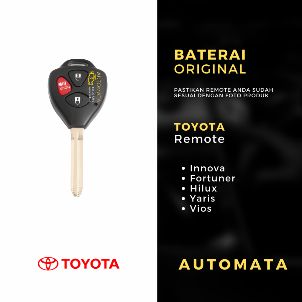 Jual Baterai Remote Toyota Fortuner 2007 Original Panasonic | Shopee ...