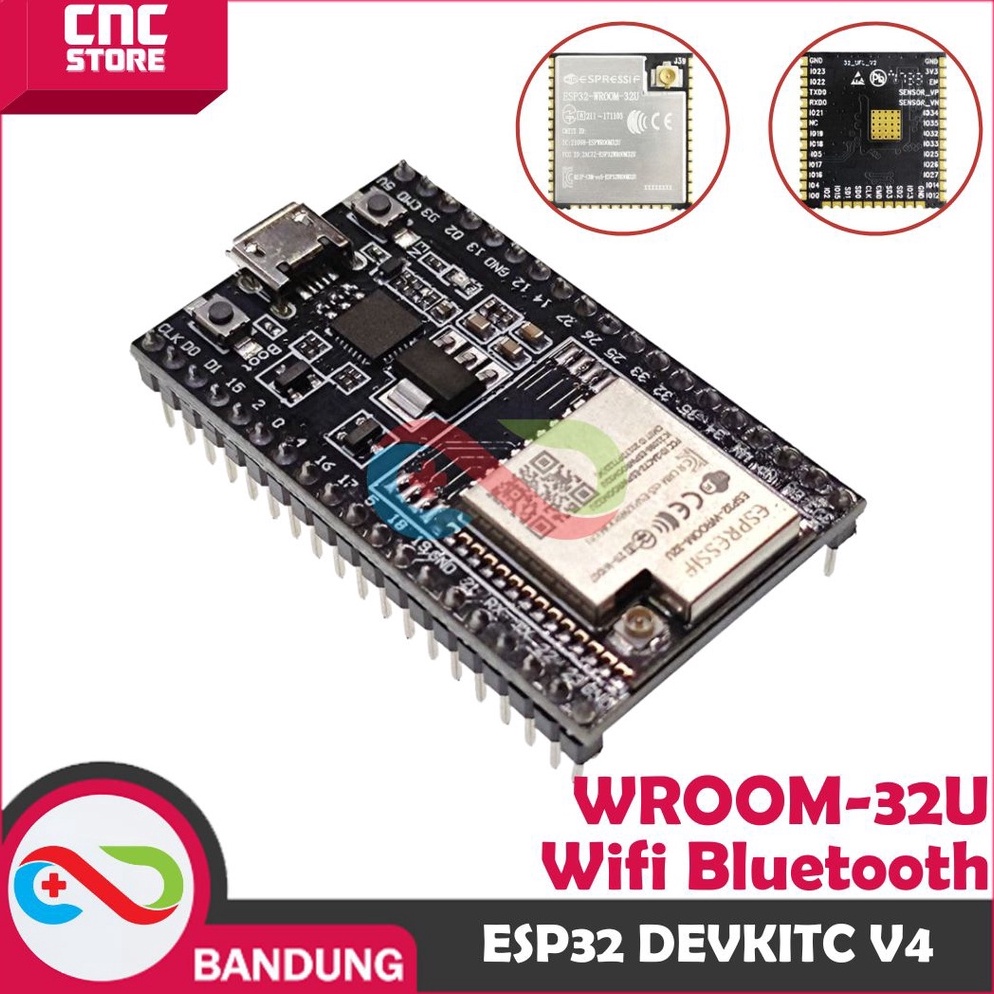 Jual Motif Terkini ESP32 ESP32 DEVKITC V4 WROOM32U WIFI BLUETOOTH ...