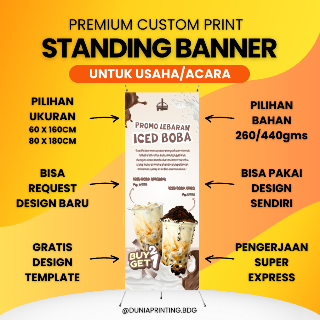 Jual [EXPRESS] Standing Banner Usaha / Acara | Spanduk Usaha / Promosi ...