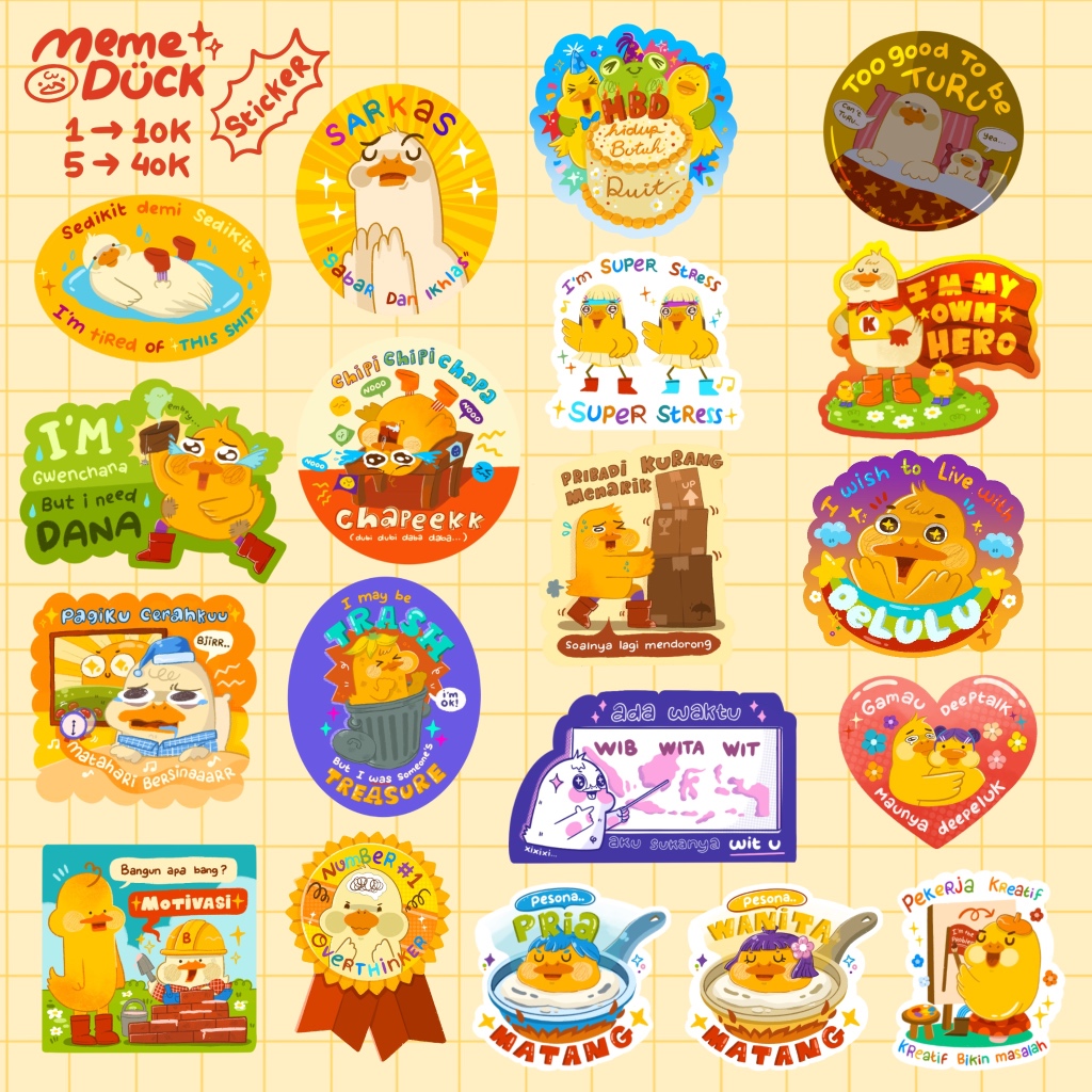 Jual Duck Meme Sticker by Bolaubi | Shopee Indonesia