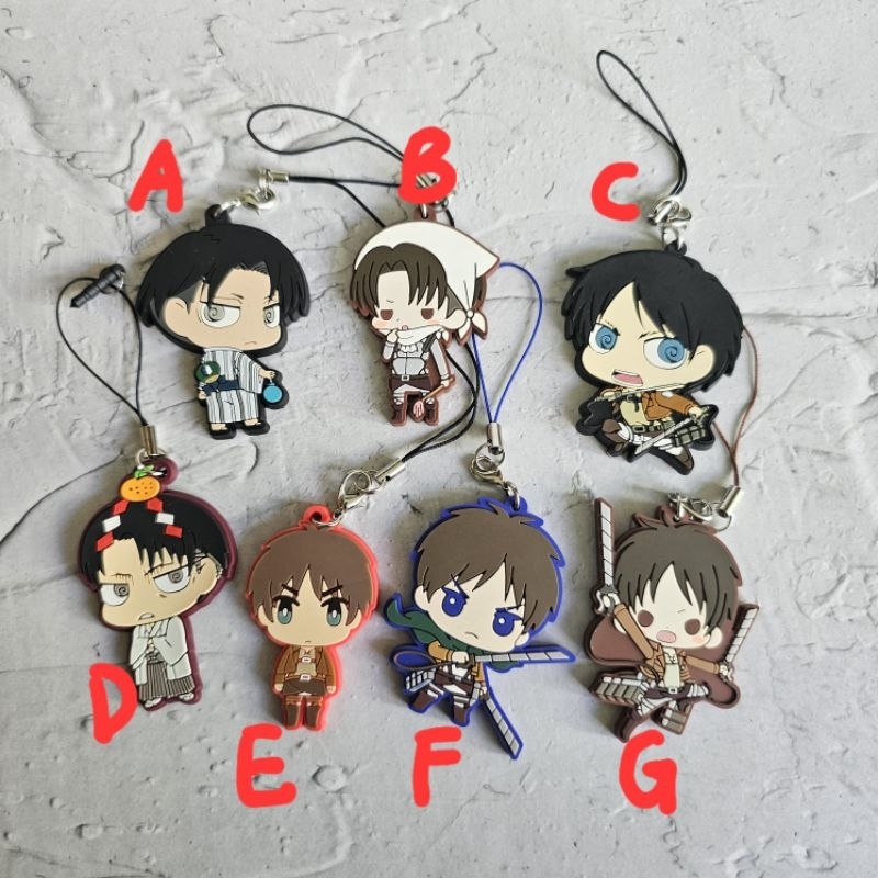 Jual official merch rubber attack on tittan levi eren jean | Shopee ...