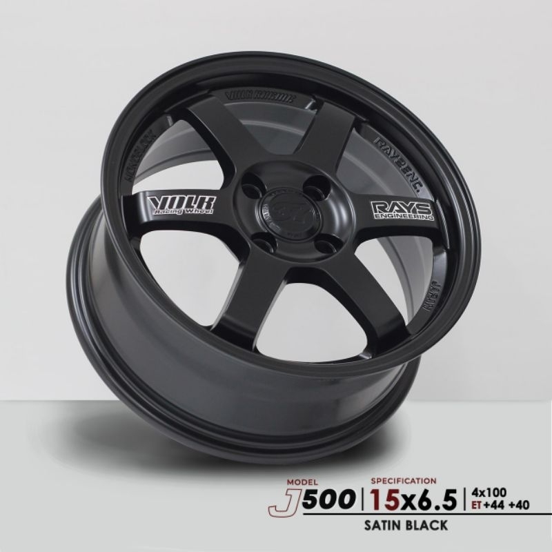 Jual Velg te37 ring 15 lebar 6.5 et44 dan 40 pcd 4x100 black | Shopee ...