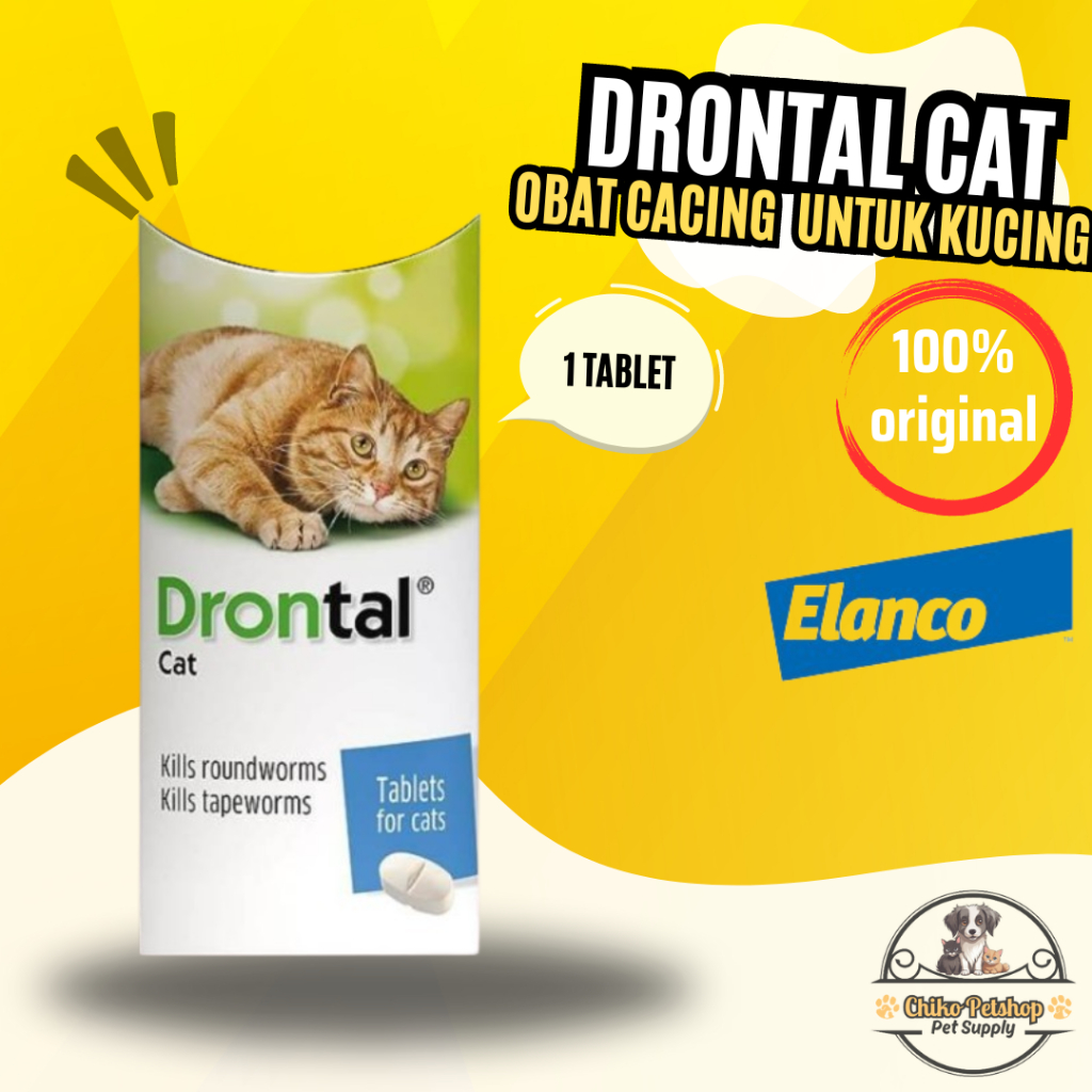 Jual Drontal Cat Obat Tablet Obat Cacing untuk Kucing (1 Tablet/Pil ...