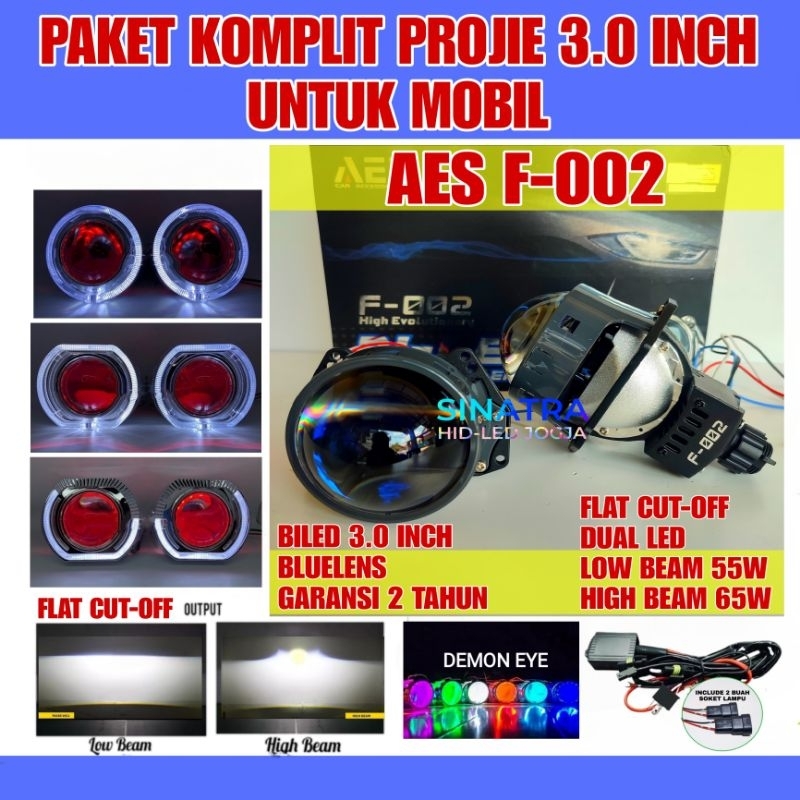 Jual Paket Lengkap Biled AES F2 F002 65W Premium Untuk Mobil. | Shopee ...