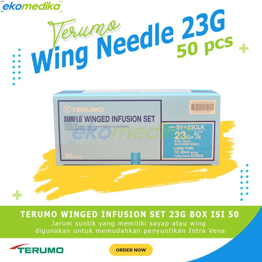 Jual Wing Needle Terumo 21G, 23G, 25G, 27G /Surflo Winged Infusion Set Box | Shopee Indonesia