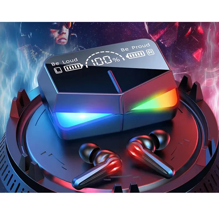 Jual Headset Bluetooth Gaming TWS M28 Dual Mode BT V5.3 Powerbank LED ...