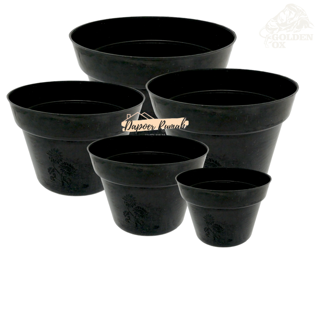 Jual Pot Bunga Talia Hitam/ Pot Plastik Tanaman / Pot Bibit 15" 17" 20 ...