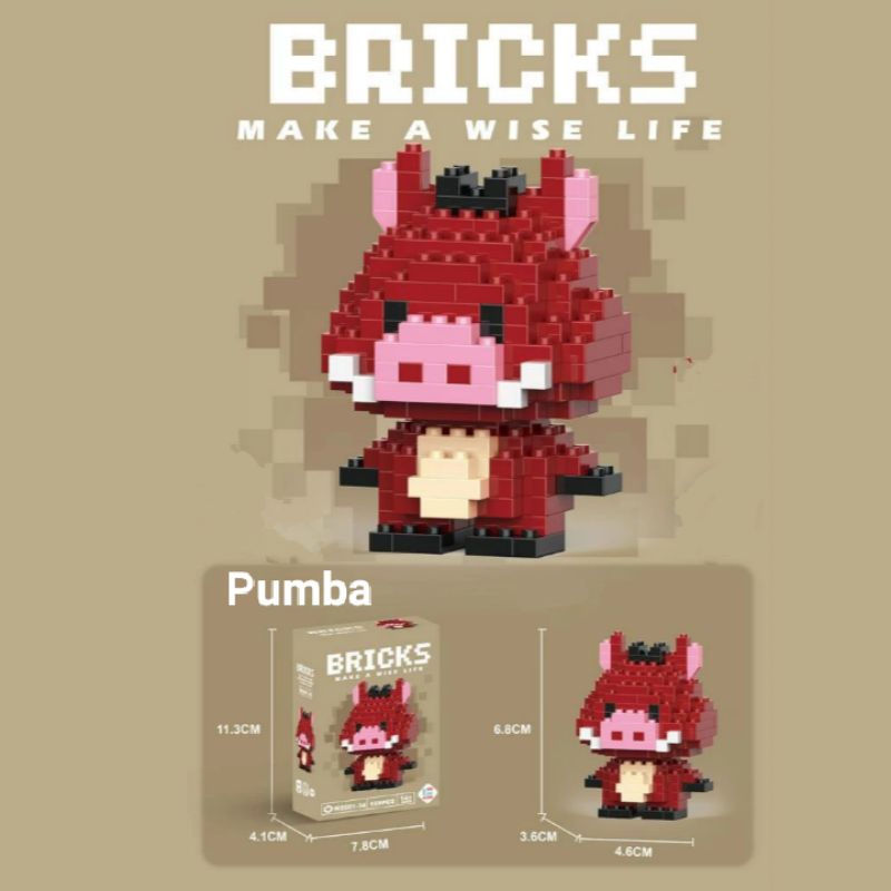 Jual Bricks Toys Karakter Kartun Balok Puzzle Mini Karakter Mainan Anak ...