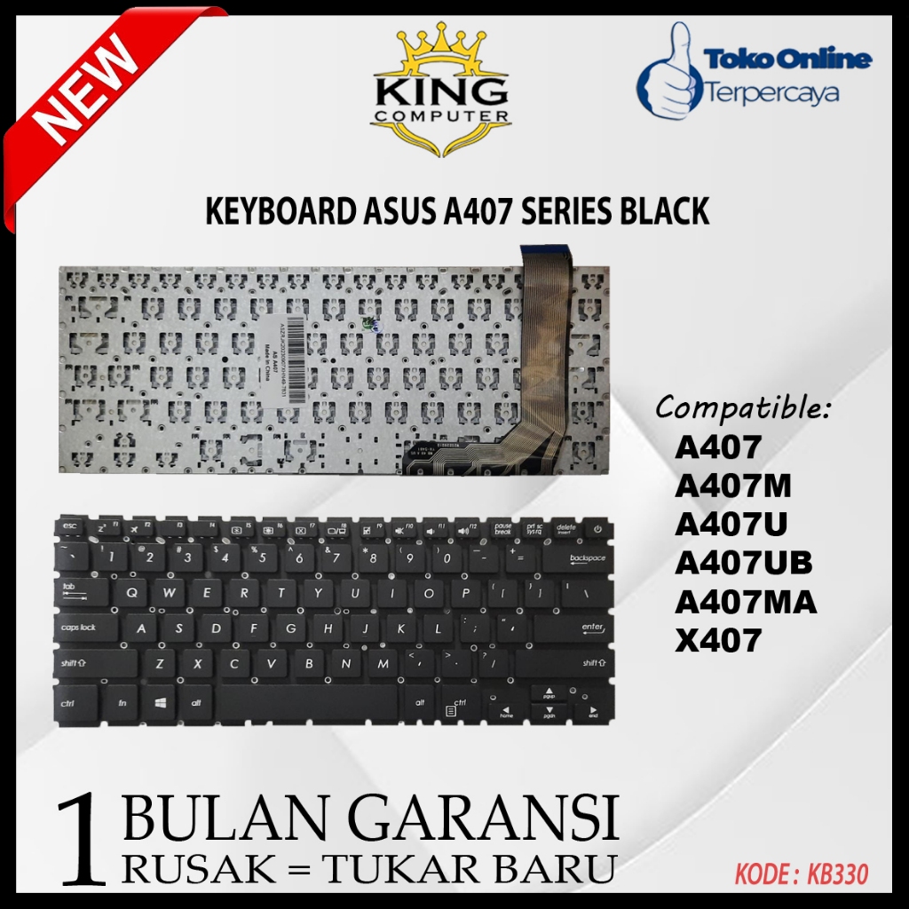 Jual KEYBOARD ASUS A407 X407 A407M A407U A405 A407 X407 A407MA A407UB ...