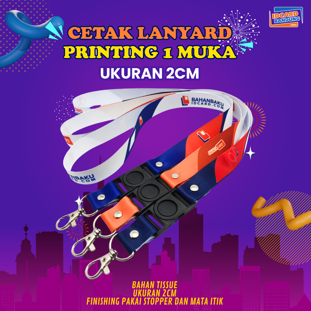 Jual CETAK TALI LANYARD PRINTING SUBLIM 2 ATAU 1 MUKA 2 CM | Shopee ...